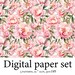 Watercolor Digital Paper Pack, Pink Peonies Scrapbook, Peonies Seamless ...