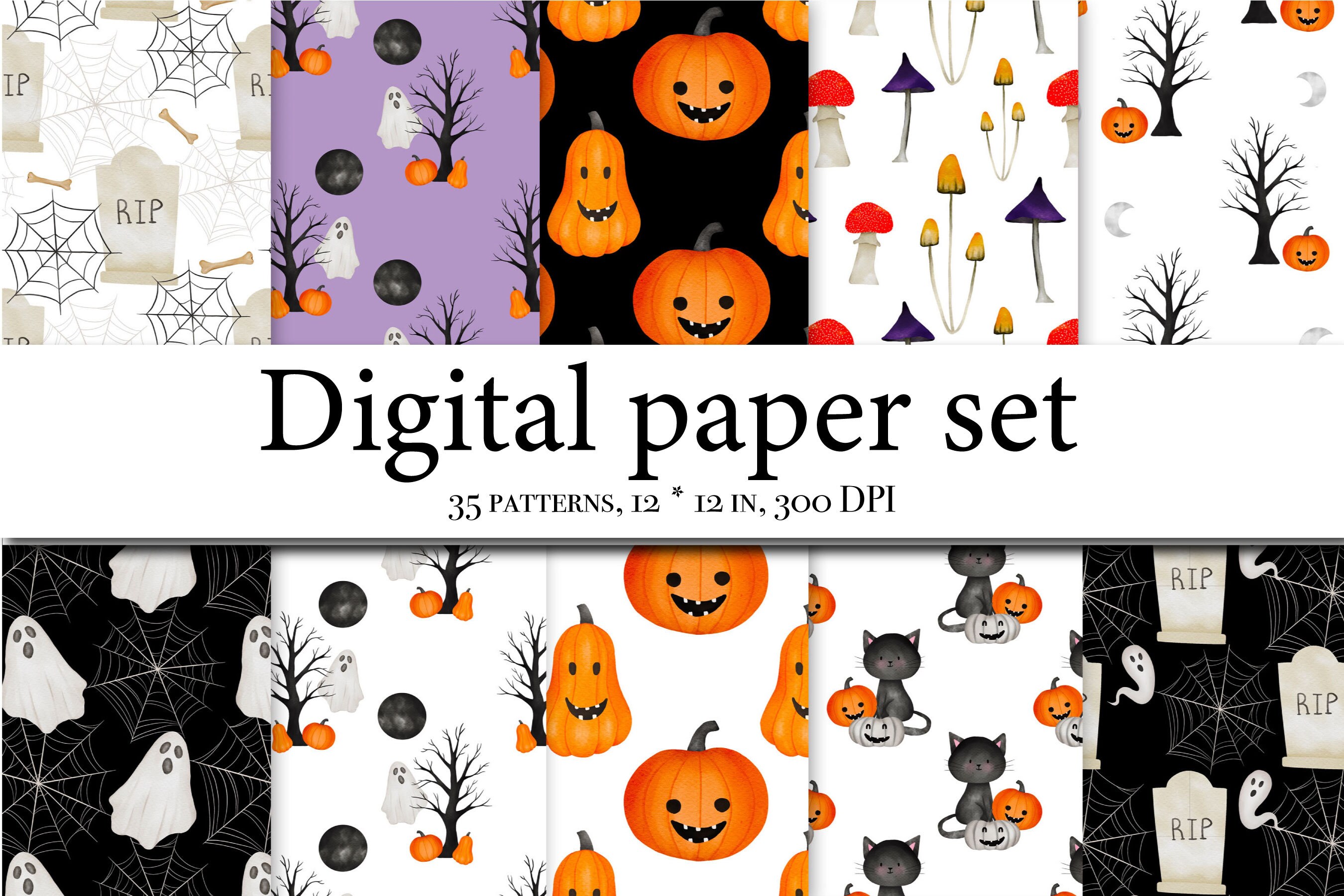Halloween Seamless Paper Digital Scrapbooking Halloween - Etsy