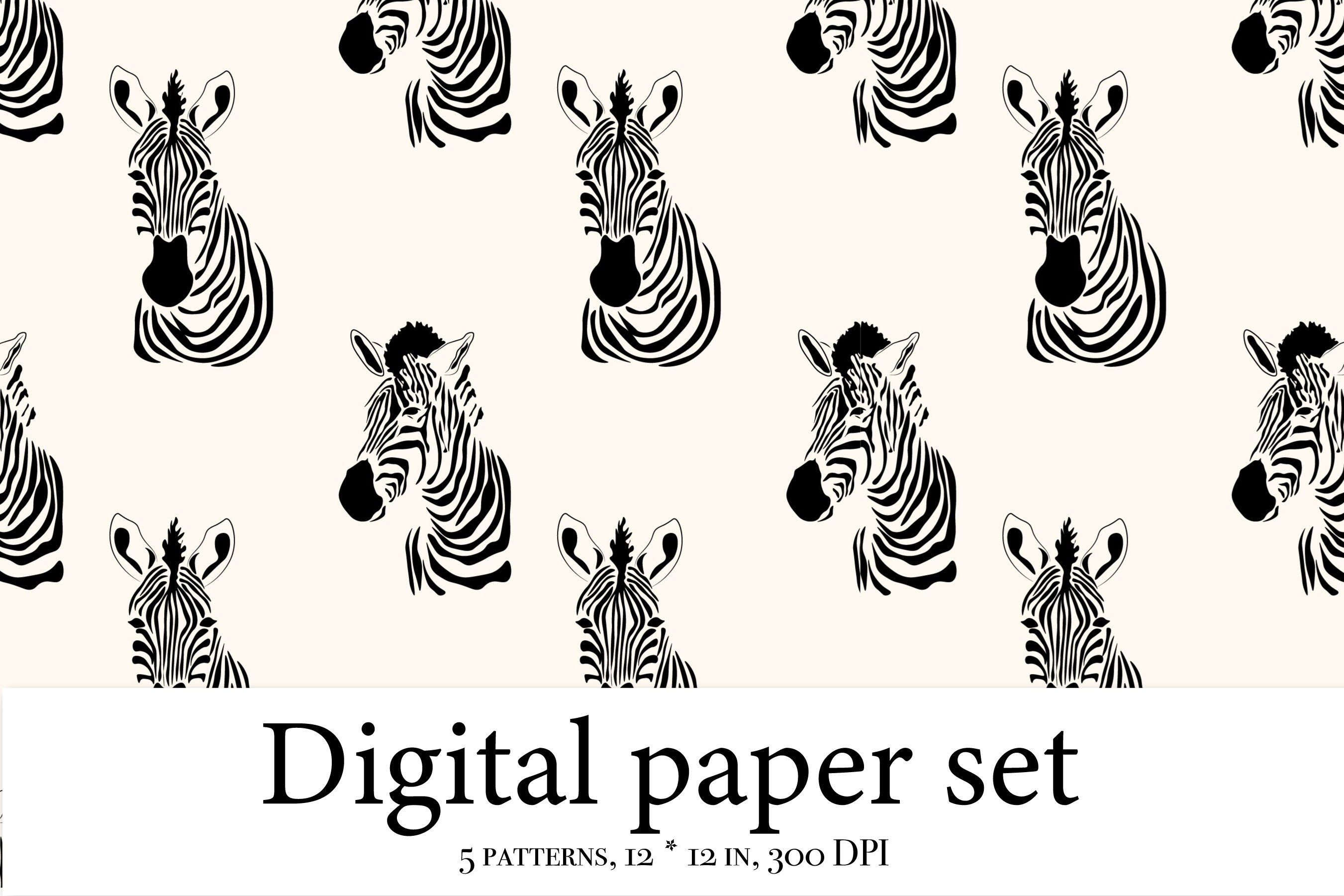 Zebra Digital Papers Zebra Seamless Pattern Scrapbook Paper Jungle ...