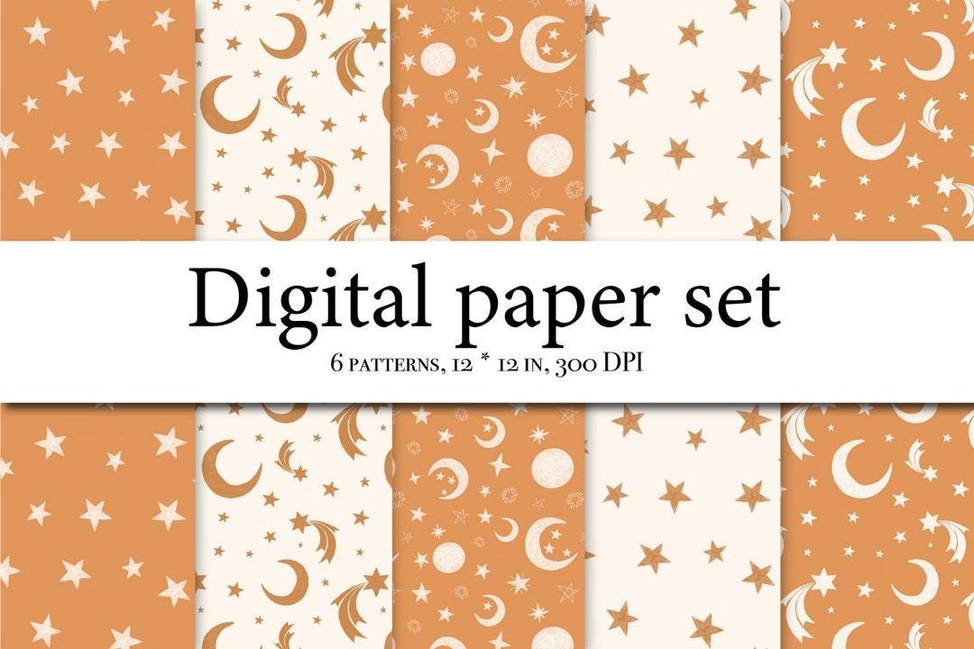 Space Digital Papers - Scrapbook Papers -celestial Galaxy Zodiac Star Seamless Patterns - Kids ...
