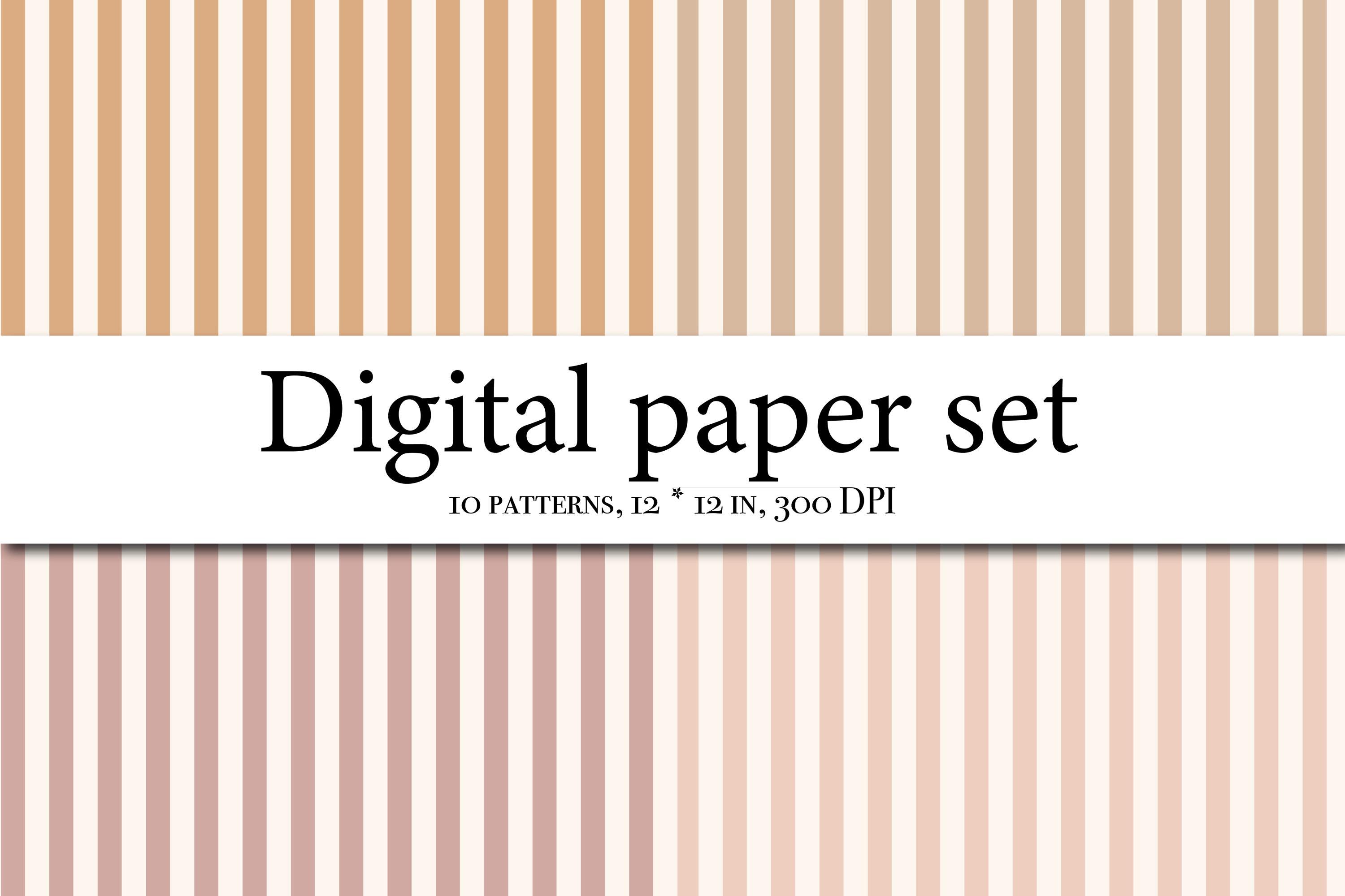 20 Vertical Stripe Seamless Patterns – Muted Color Digital Paper ...