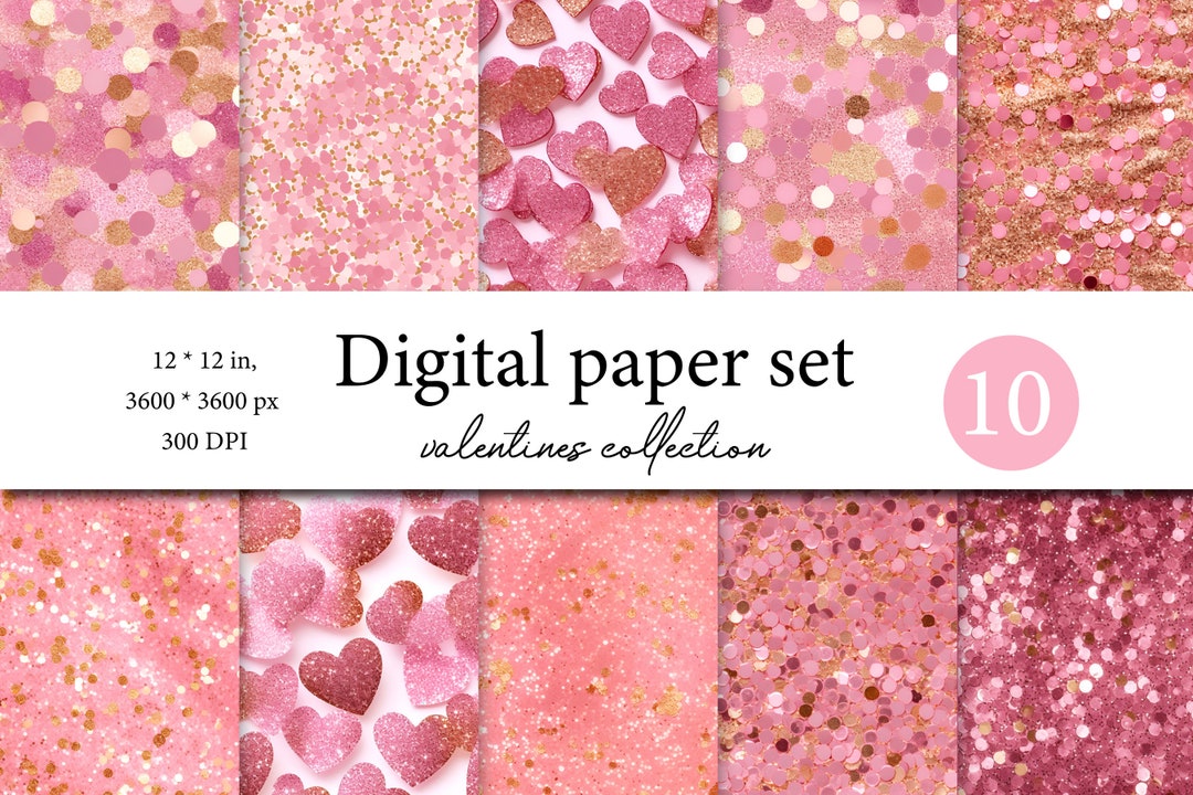 Valentines Day Glitter Seamless Textures - Textured Paper - Metallic ...