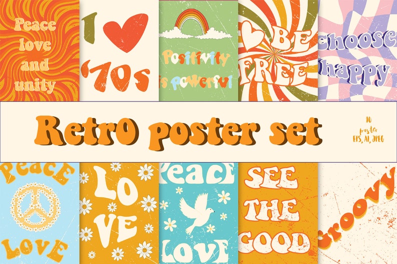 Vintage Vibe: Retro Classroom Poster Set of 10 Printable - Etsy