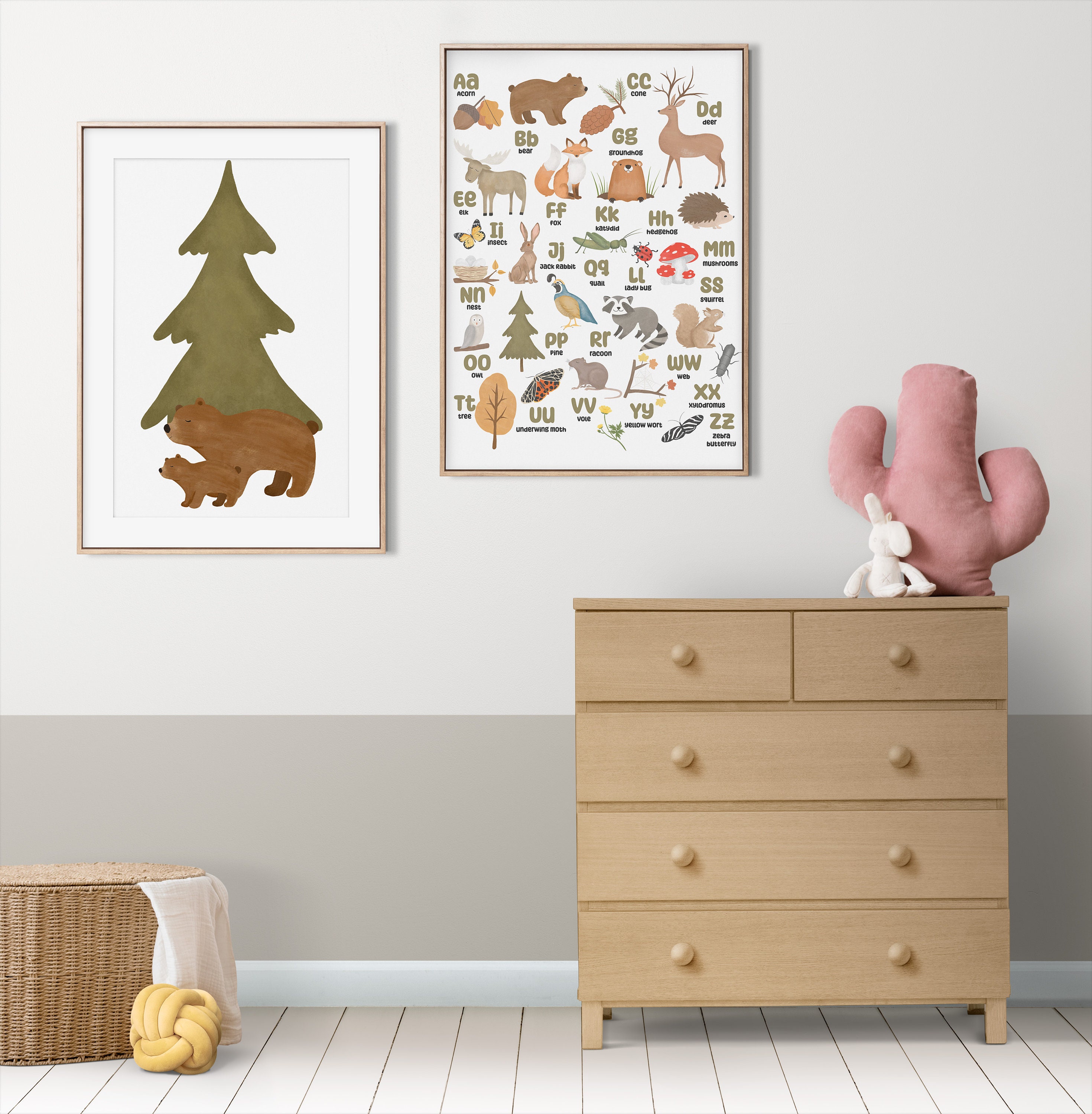 Woodland Alphabet Poster Woodland Alphabet Print Woodland - Etsy