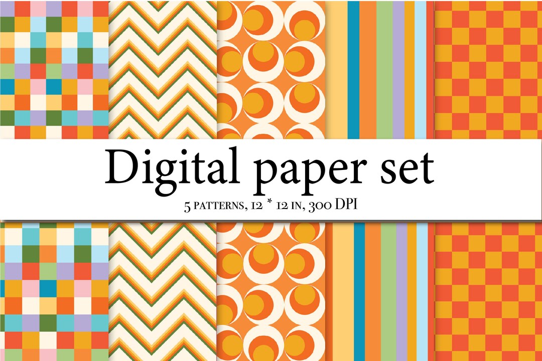 Pattern Clipart Hippie Designer Paper - Background - 70s Flower Vintage ...