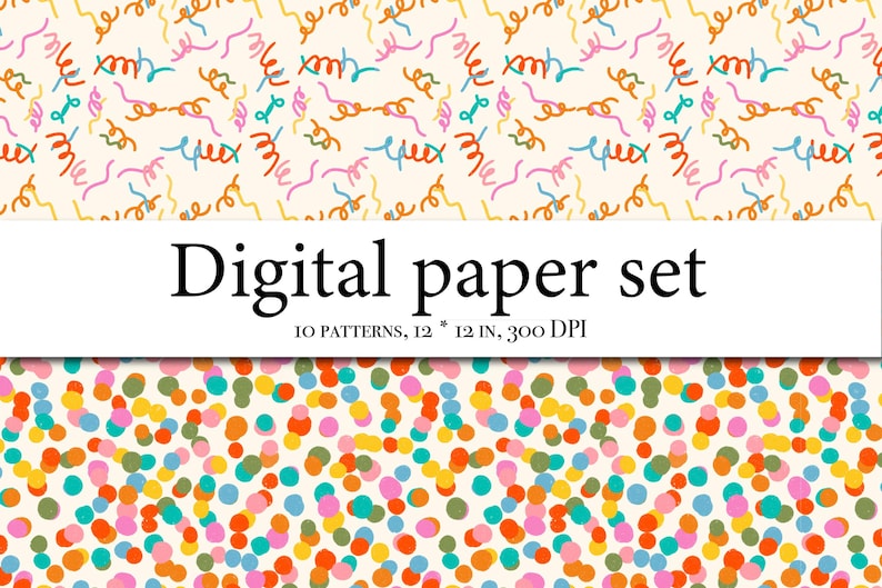 Birthday Digital Papers, Seamless Party Designs, Simple Birthday ...