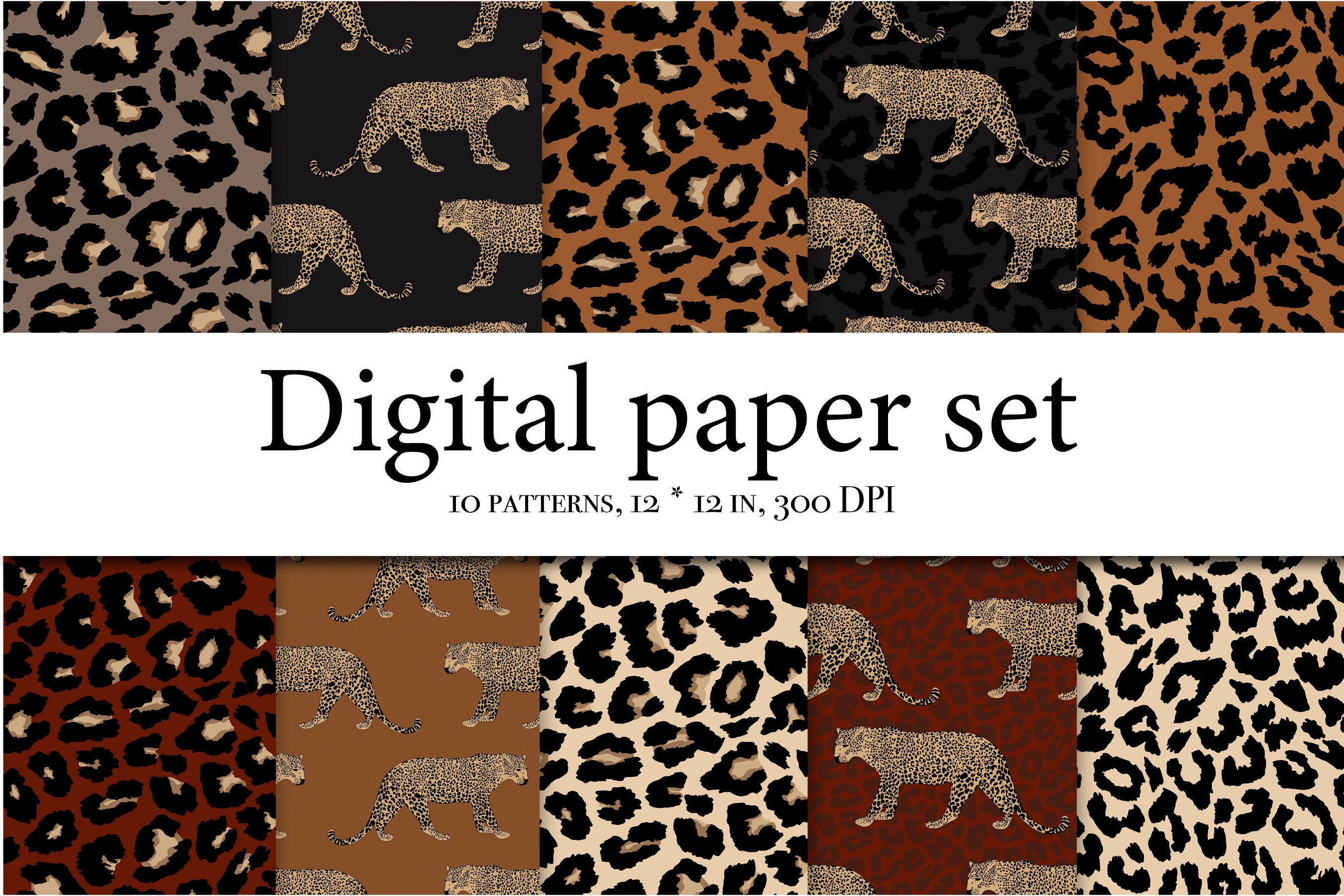 Leopard Digital Paper, Seamless Pattern With Animal Print, Leopard ...