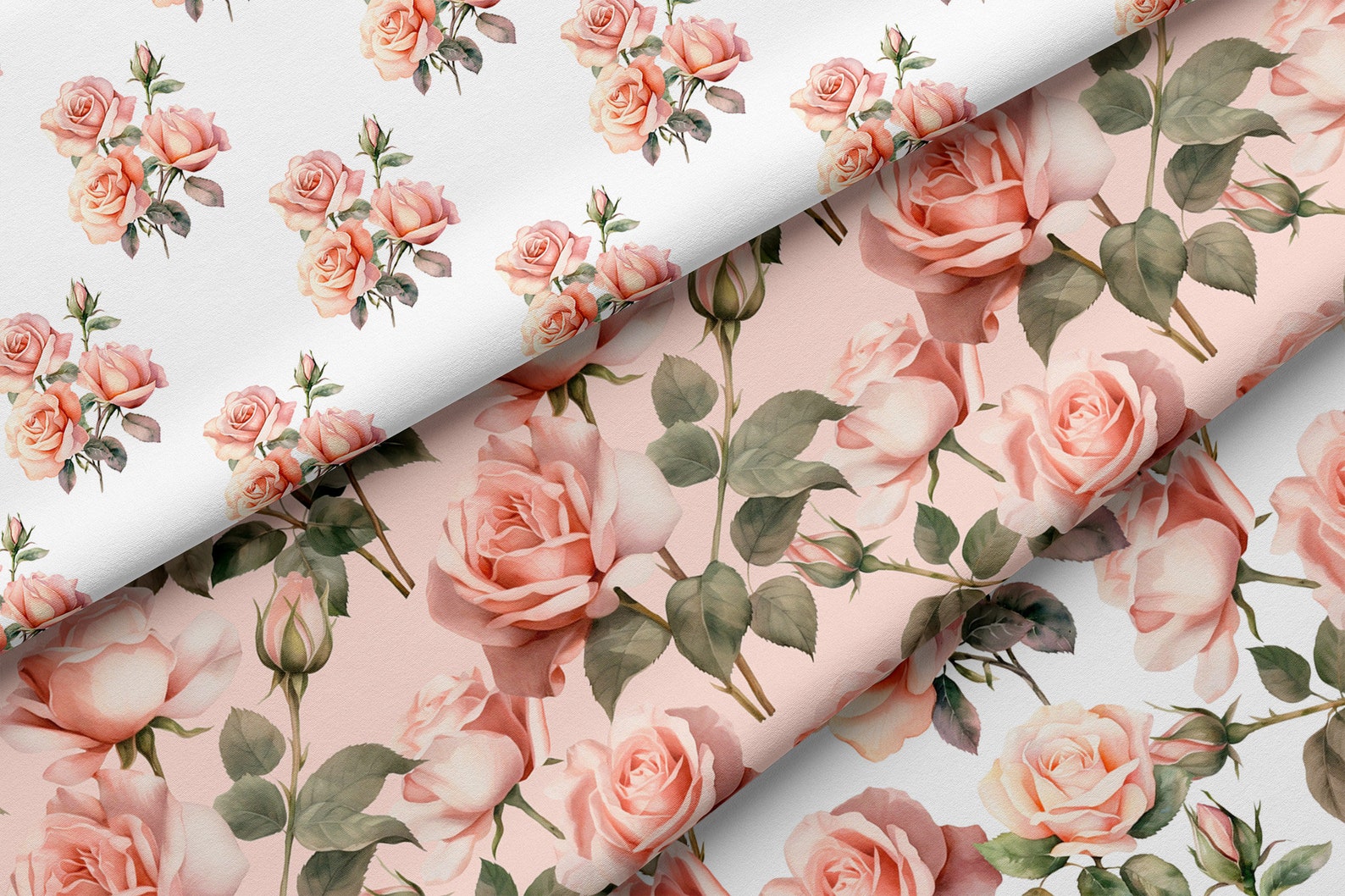 Watercolor Blush Rose Digital Paper Pack, Blush Roses Scrapbook, Roses ...