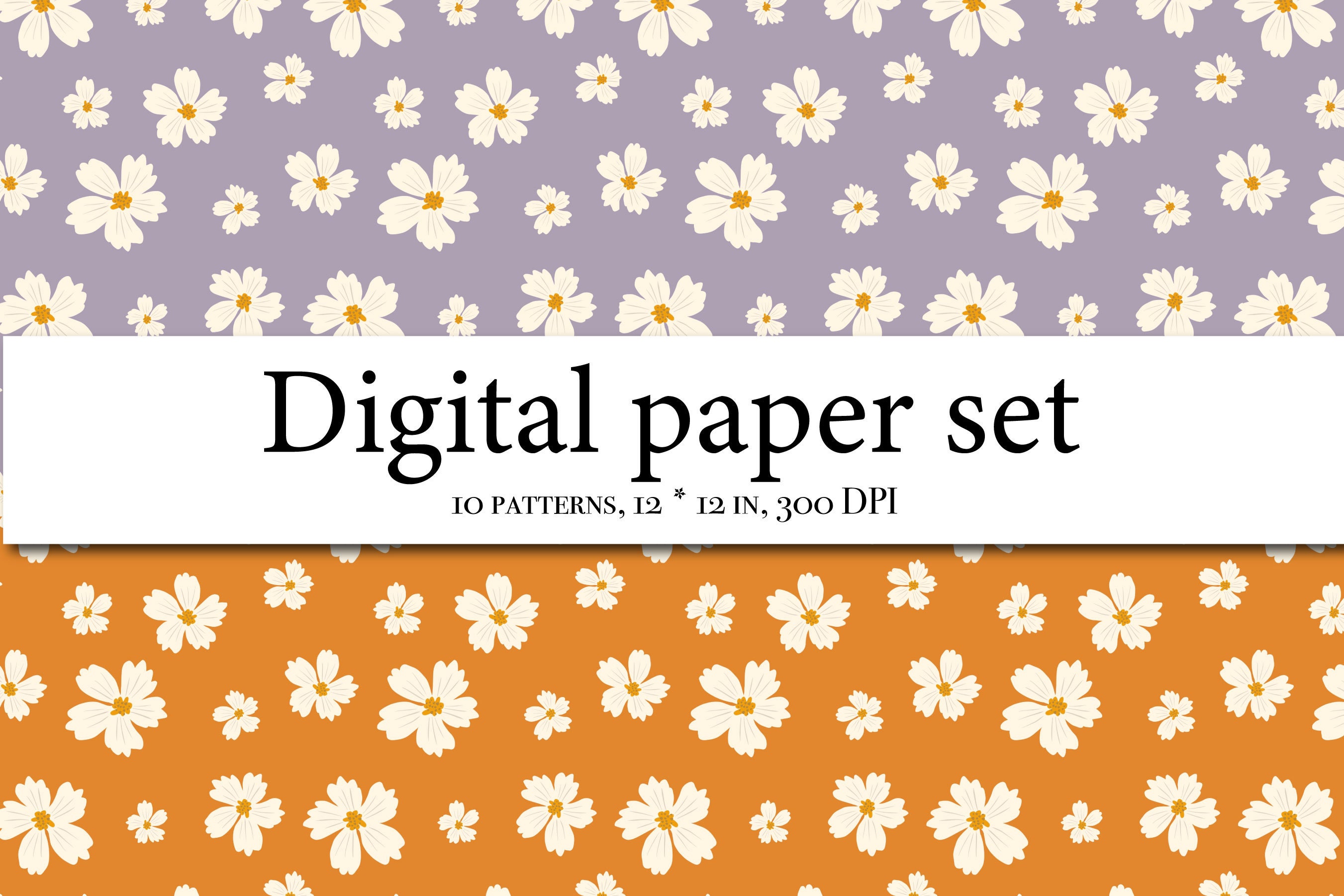 Pattern Clipart With Flowers Digital Paper- Flowers Seamless Pattern ...