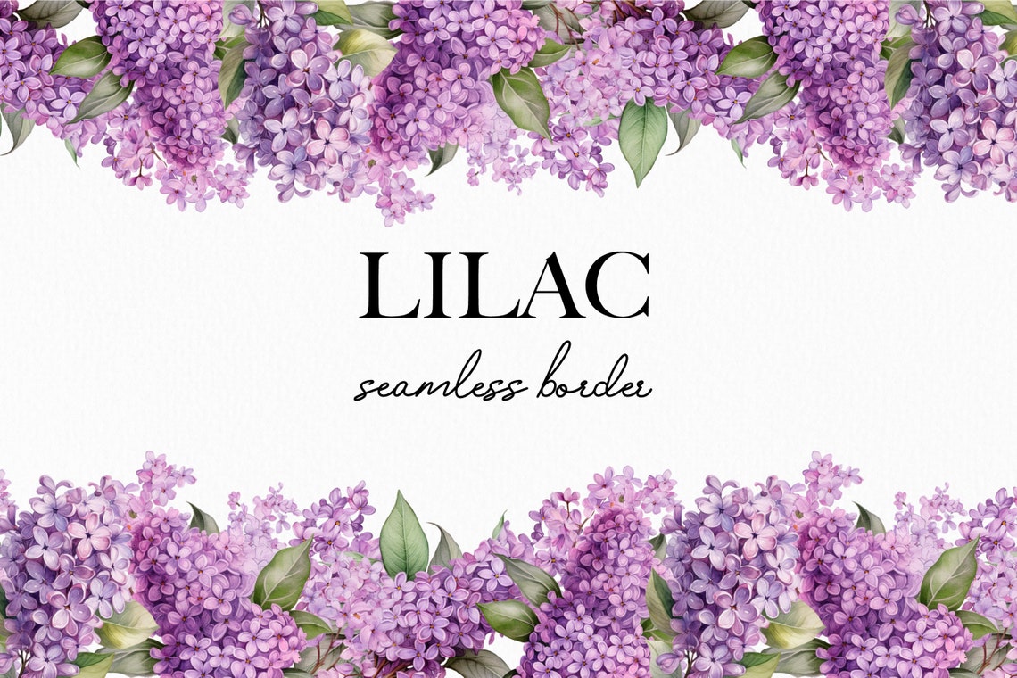 Watercolor Lilac Frame - Watercolor Lilac - Lilac Bouquets Wreath ...
