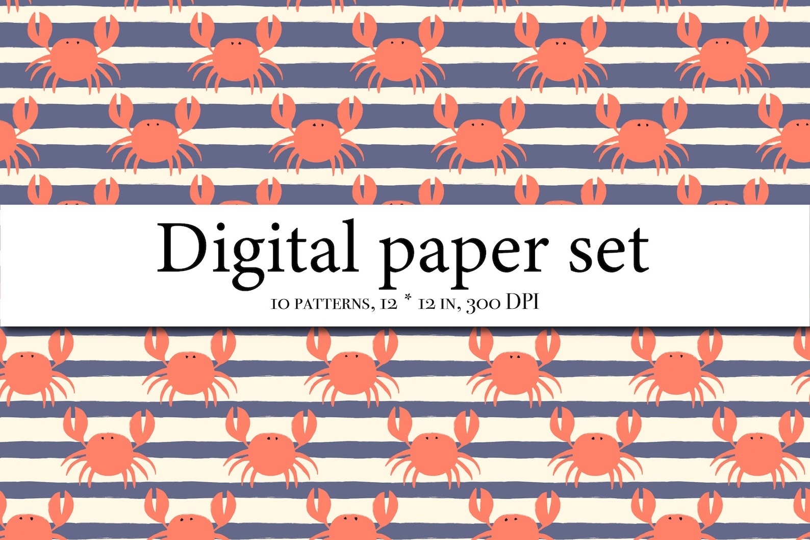 Sea Digital Paper-underwater Ocean Crab Digital Paper Lighthouse ...