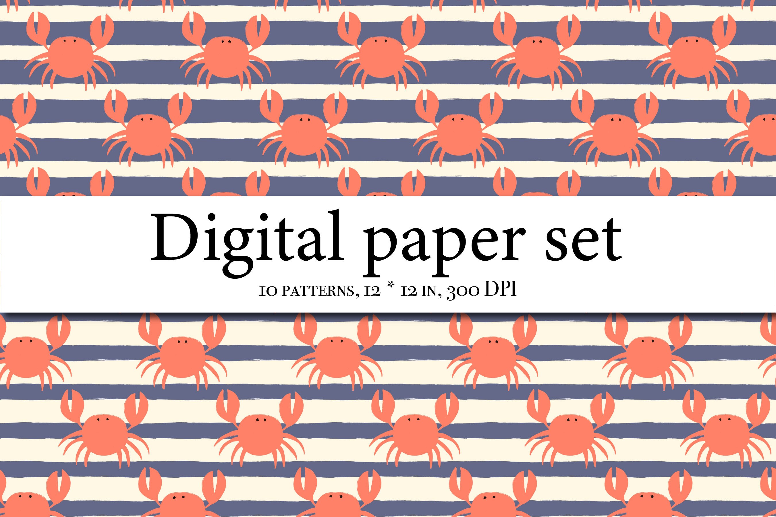 Sea Digital Paper-underwater Ocean Crab Digital Paper Lighthouse ...