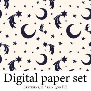 Space Digital Papers - Scrapbook Papers -celestial Galaxy Zodiac Star ...