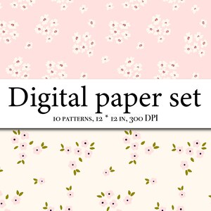 10 Flowers Seamless Digital Papers, Flowers Scrapbook Paper, Boho ...