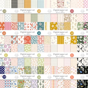 Digital Paper Bundle - Seamless Patterns - Printable Scrapbook ...