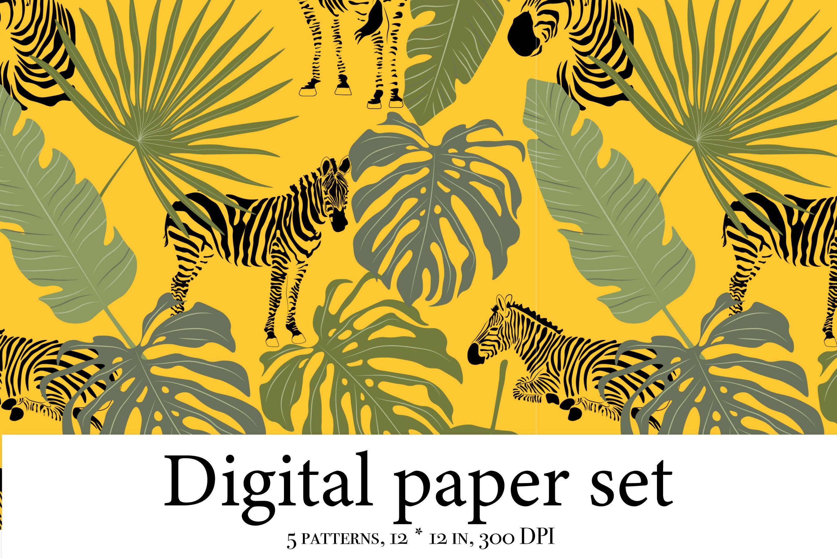 Zebra Digital Papers - Zebra Seamless Pattern - Scrapbook Paper ...