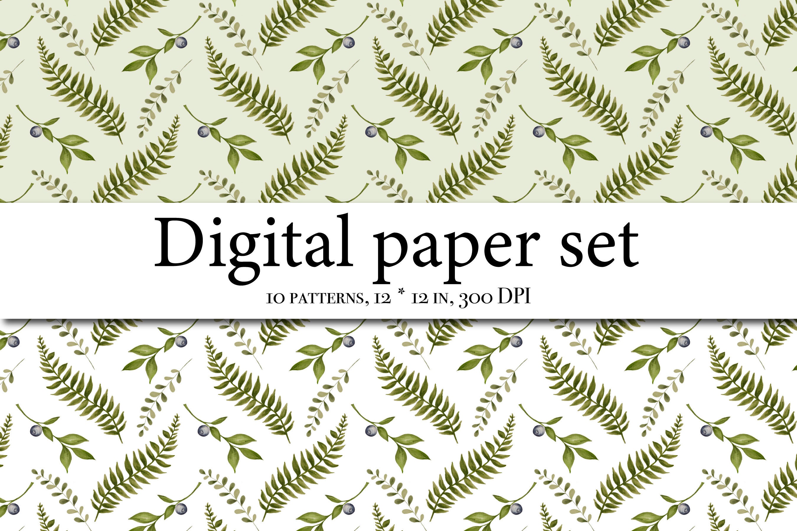 Watercolor Forest Digital Paper Set Forest Landscape Paper - Etsy