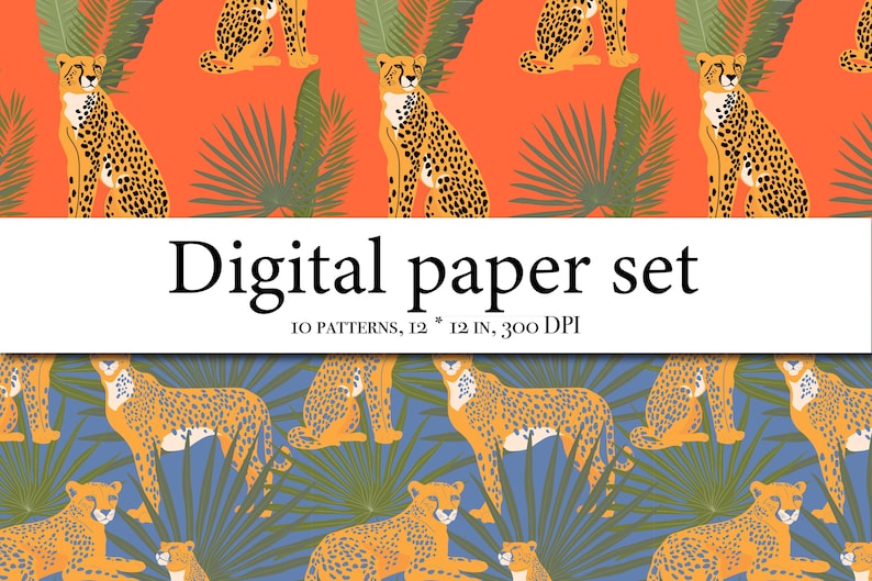Jungle Digital Paper - Safari Paper - Seamless Patterns - Digital ...