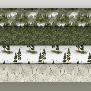 Watercolor Forest Digital Paper Set - Forest Landscape Paper - Seamless ...