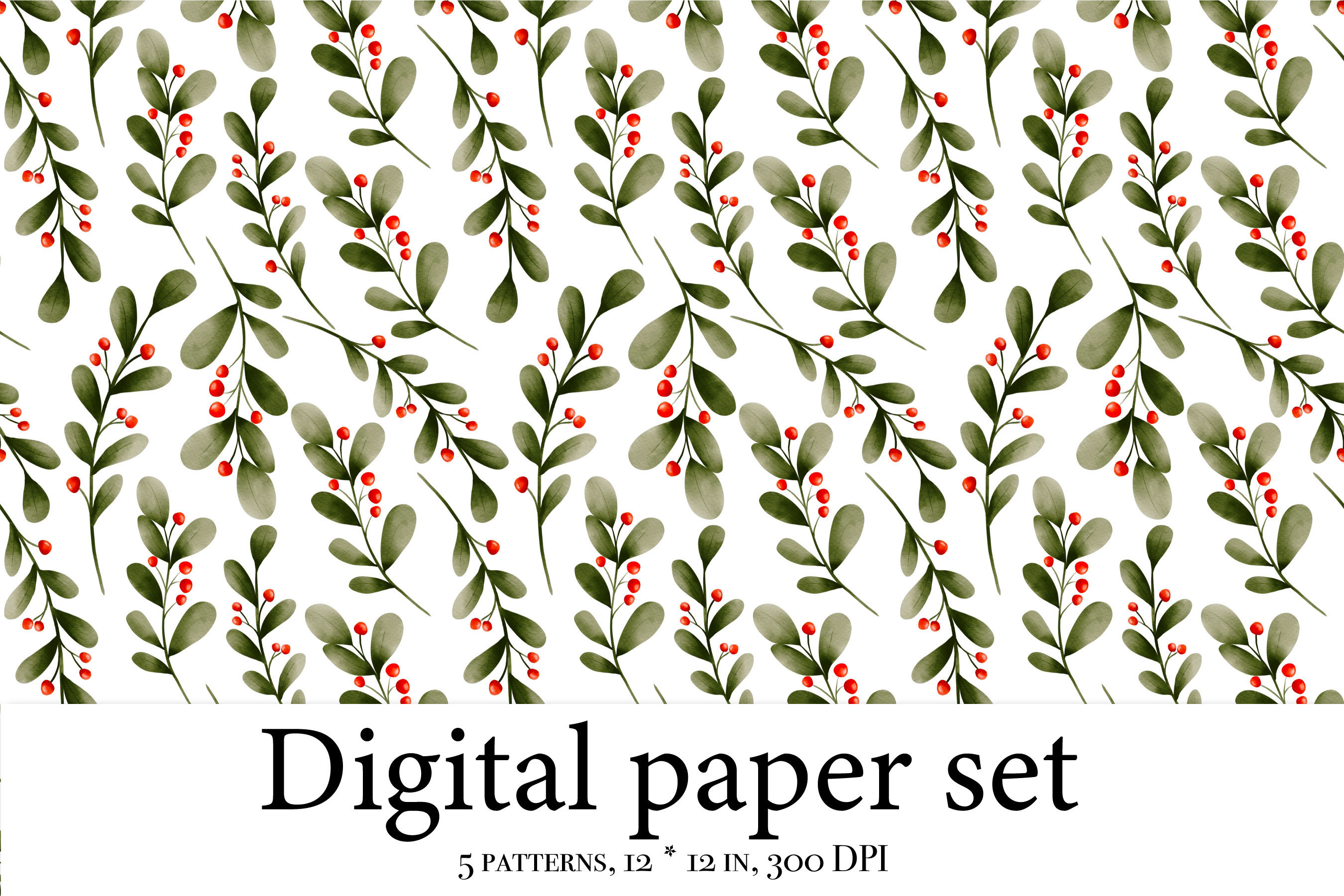 Watercolor Christmas Digital Paper Christmas Background - Etsy