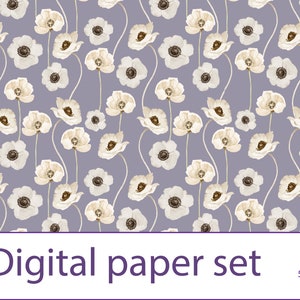 Patterns Clipart With Flowers - Digital Paper Set - Watercolor Flowers ...