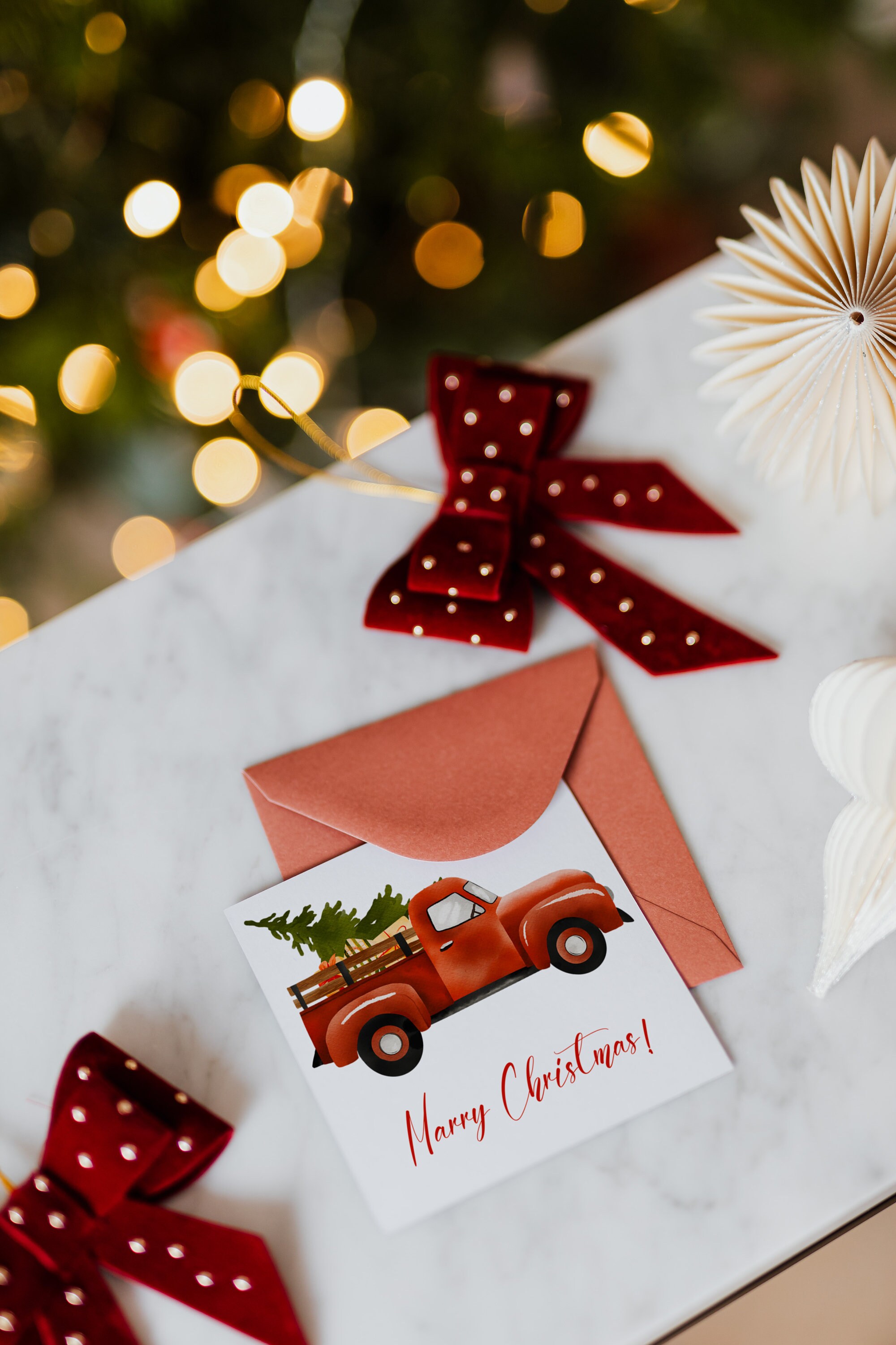 Red Christmas Truck Clipart Watercolor Red Christmas Truck Watercolor ...