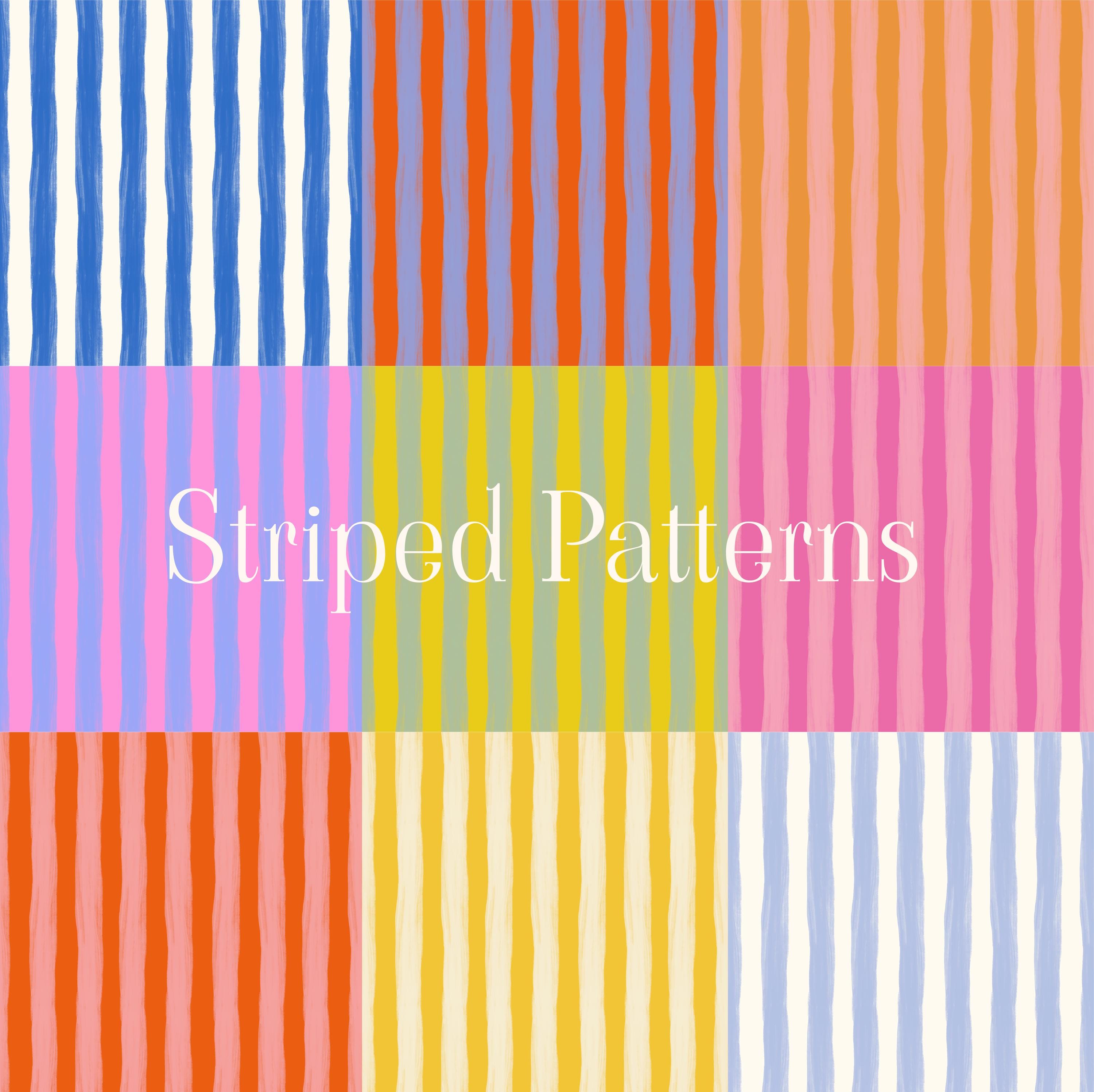 50 Seamless Pattern Bundle, Retro Check & Stripe Textures, Colorful ...