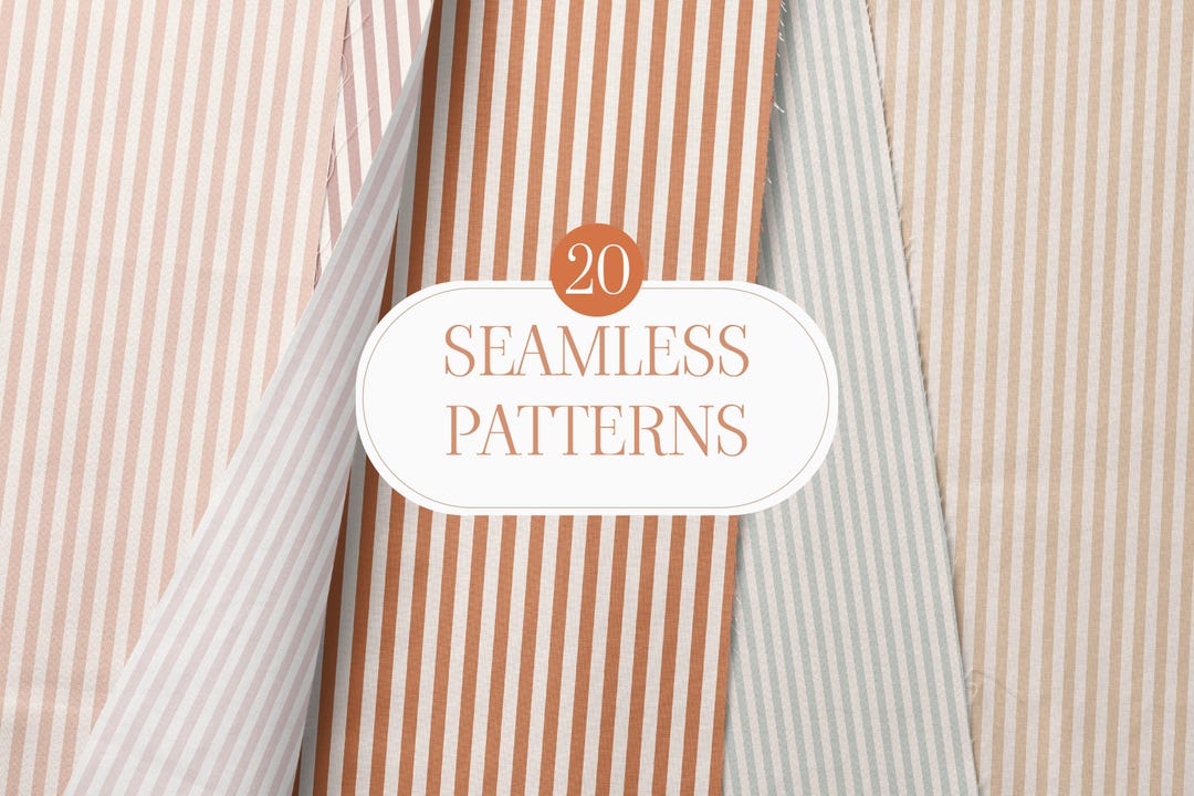 20 Vertical Stripe Seamless Patterns – Muted Color Digital Paper ...