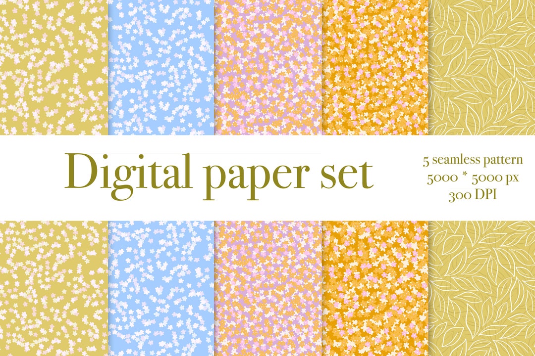 Tiny Flowers Digital Paper, Cute Patterns With Flowers, Seamless ...