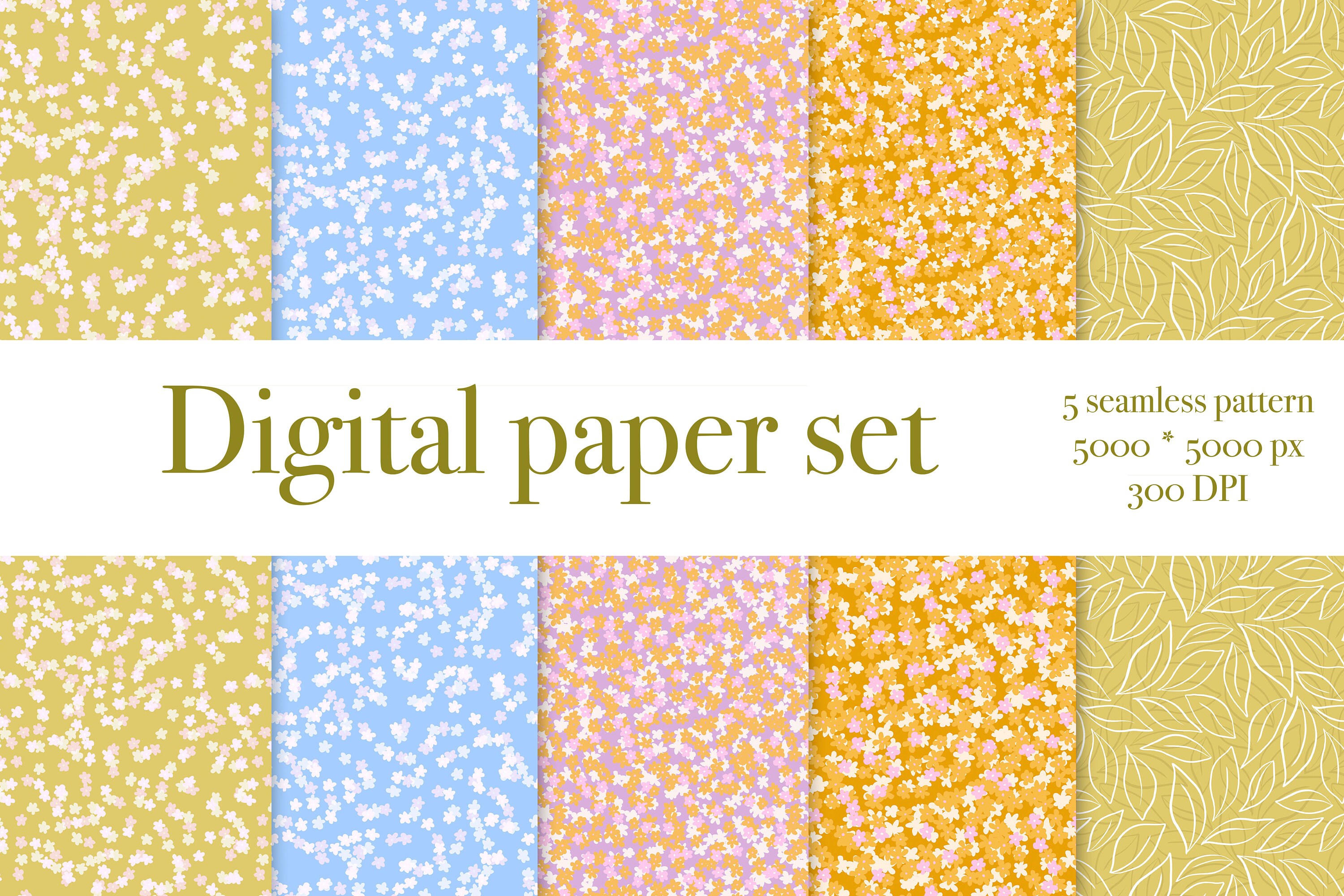 Tiny Flowers Digital Paper, Cute Patterns With Flowers, Seamless ...