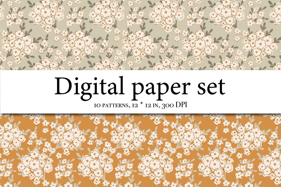 10 Boho Seamless Digital Papers, Boho Scrapbook Paper, Boho Backgrounds ...