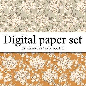10 Boho Seamless Digital Papers, Boho Scrapbook Paper, Boho Backgrounds ...