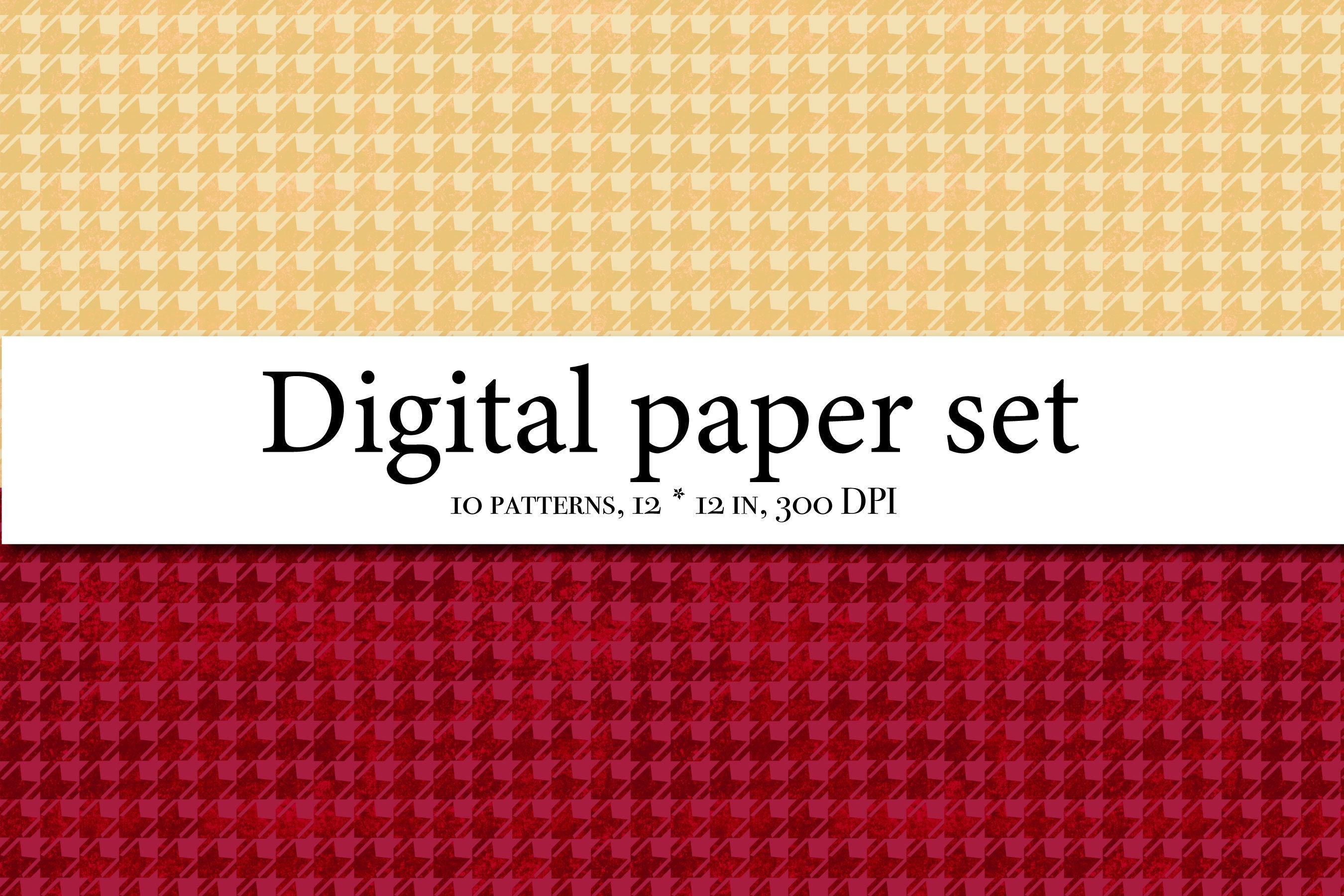 Houndstooth Digital Paper Seamless Patterns Printable Scrapbook Paper ...