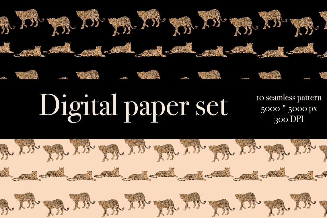 Leopard Digital Paper, Seamless Pattern With Leopard, Digital Paper ...