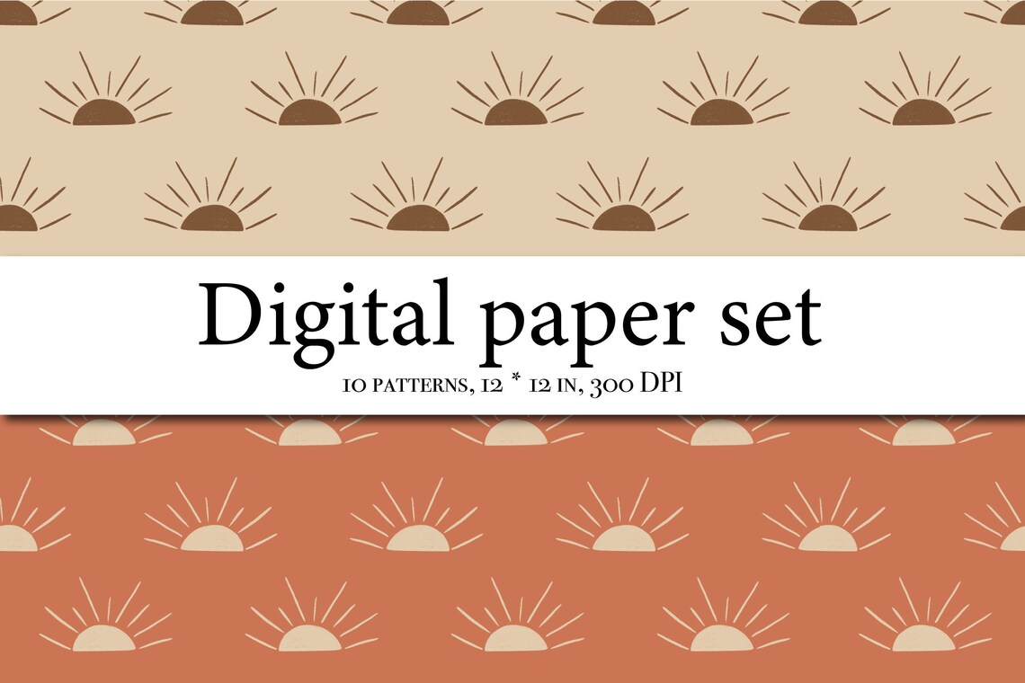 10 Boho Seamless Digital Papers, Boho Scrapbook Paper, Boho Backgrounds ...