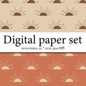 10 Boho Seamless Digital Papers, Boho Scrapbook Paper, Boho Backgrounds ...