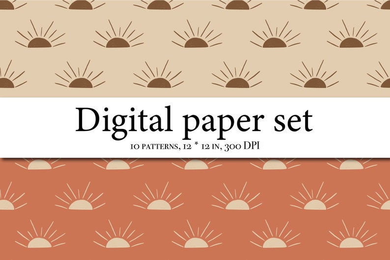 10 Boho Seamless Digital Papers, Boho Scrapbook Paper, Boho Backgrounds ...