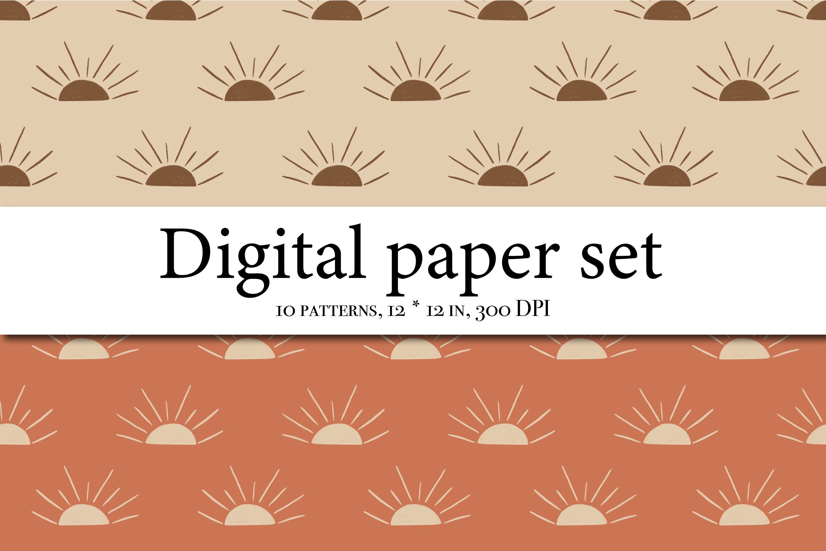 10 Boho Seamless Digital Papers, Boho Scrapbook Paper, Boho Backgrounds ...