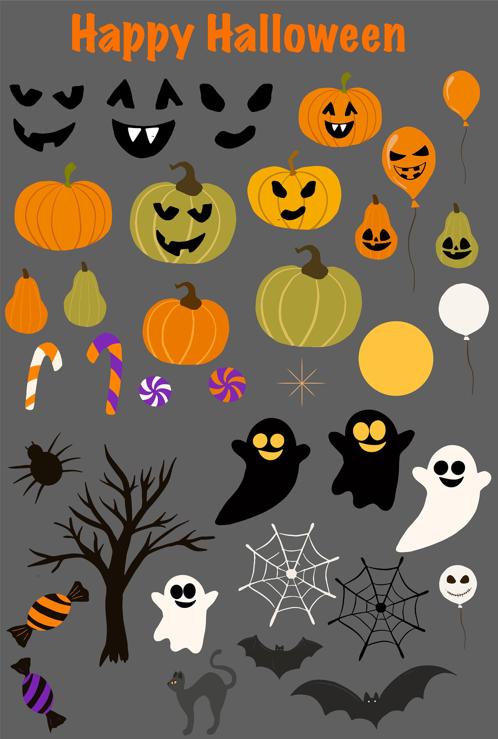 Halloween Clipart Cute Halloween Fall Clipart Halloween Party Decor ...
