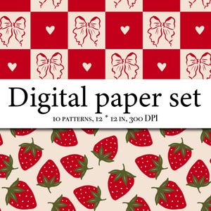 St. Valentine's Day Digital Scrapbooking, 10 Valentine Hearts Seamless ...