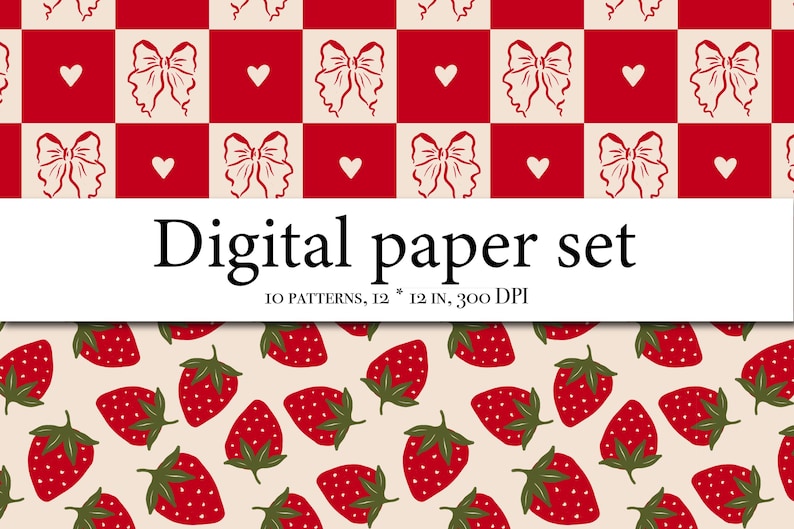 St. Valentine's Day Digital Scrapbooking, 10 Valentine Hearts Seamless ...