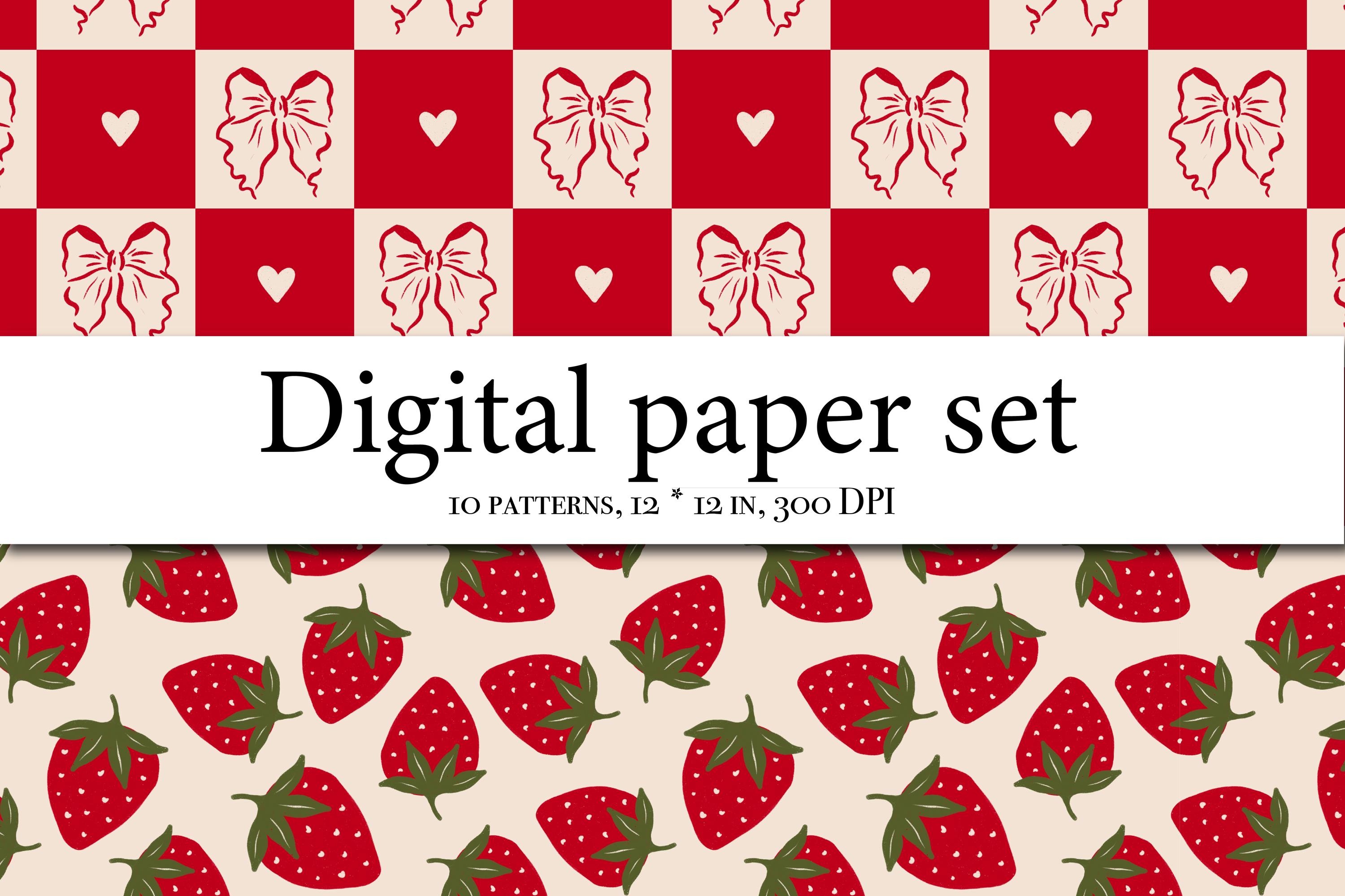St. Valentine's Day Digital Scrapbooking, 10 Valentine Hearts Seamless ...
