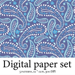 Colorful Paisley Digital Paper Pack - Instant Download for Crafts ...