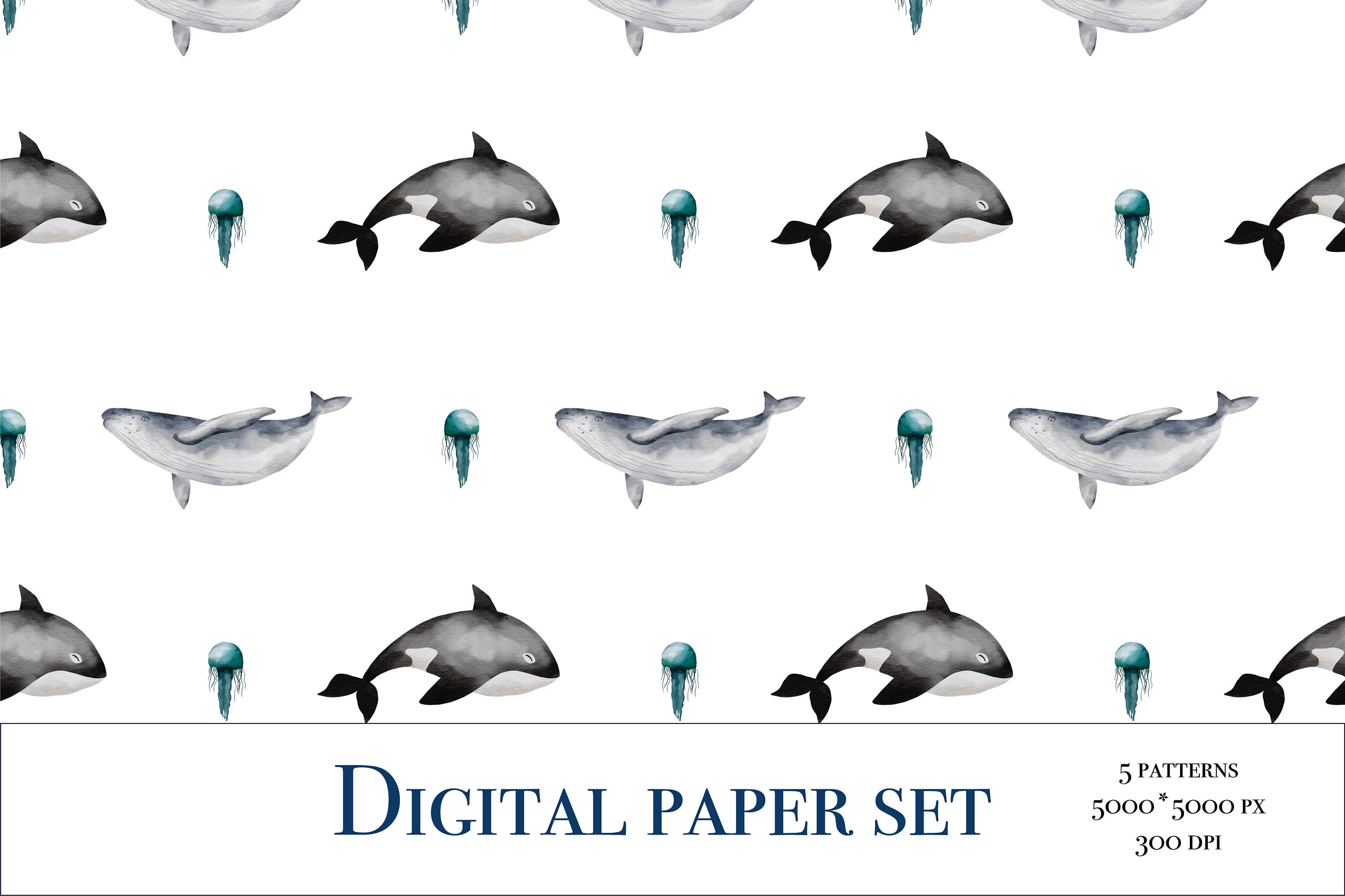 Sea Digital Paper-underwater Ocean - Boat Watercolors - Lighthouse ...