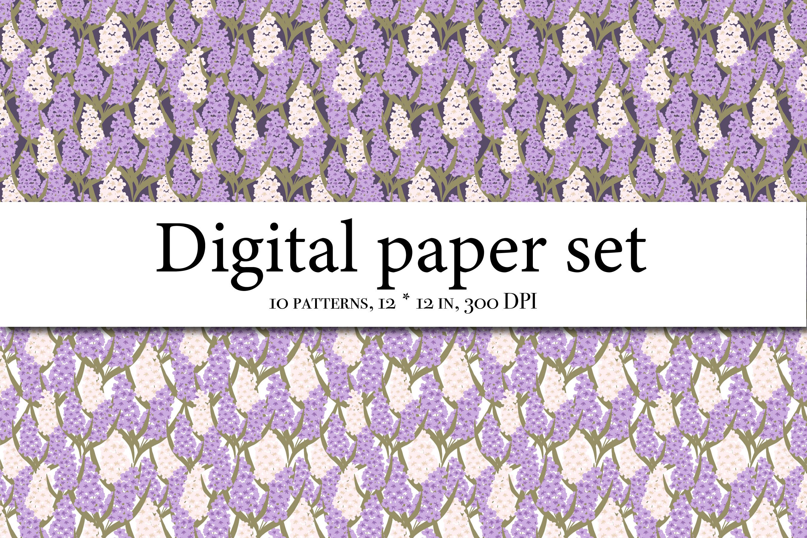 Pattern Clipart With Flowers Digital Paper Flowers Seamless Pattern ...