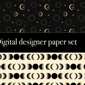Digital Paper Celestial - Scrapbook Papers - Seamless Patterns ...