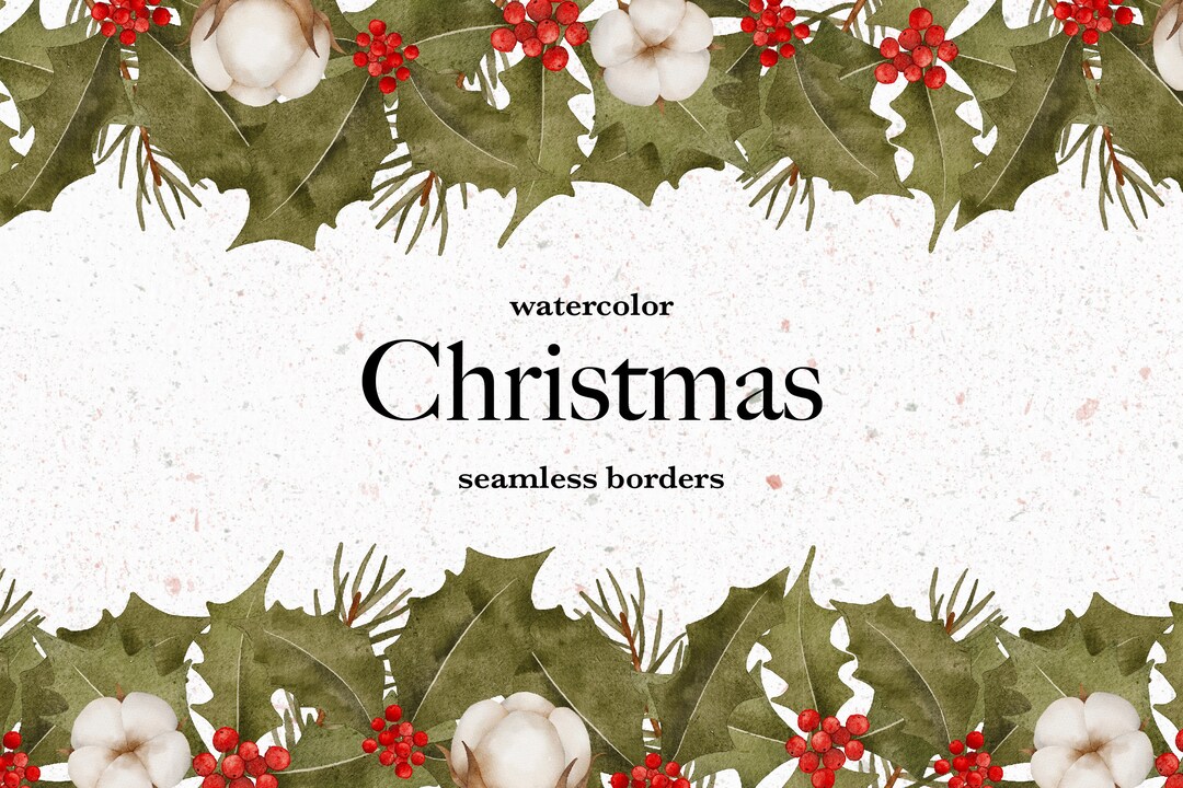 Festive Watercolor Christmas Clipart Set - Perfect for Cards - Digital ...