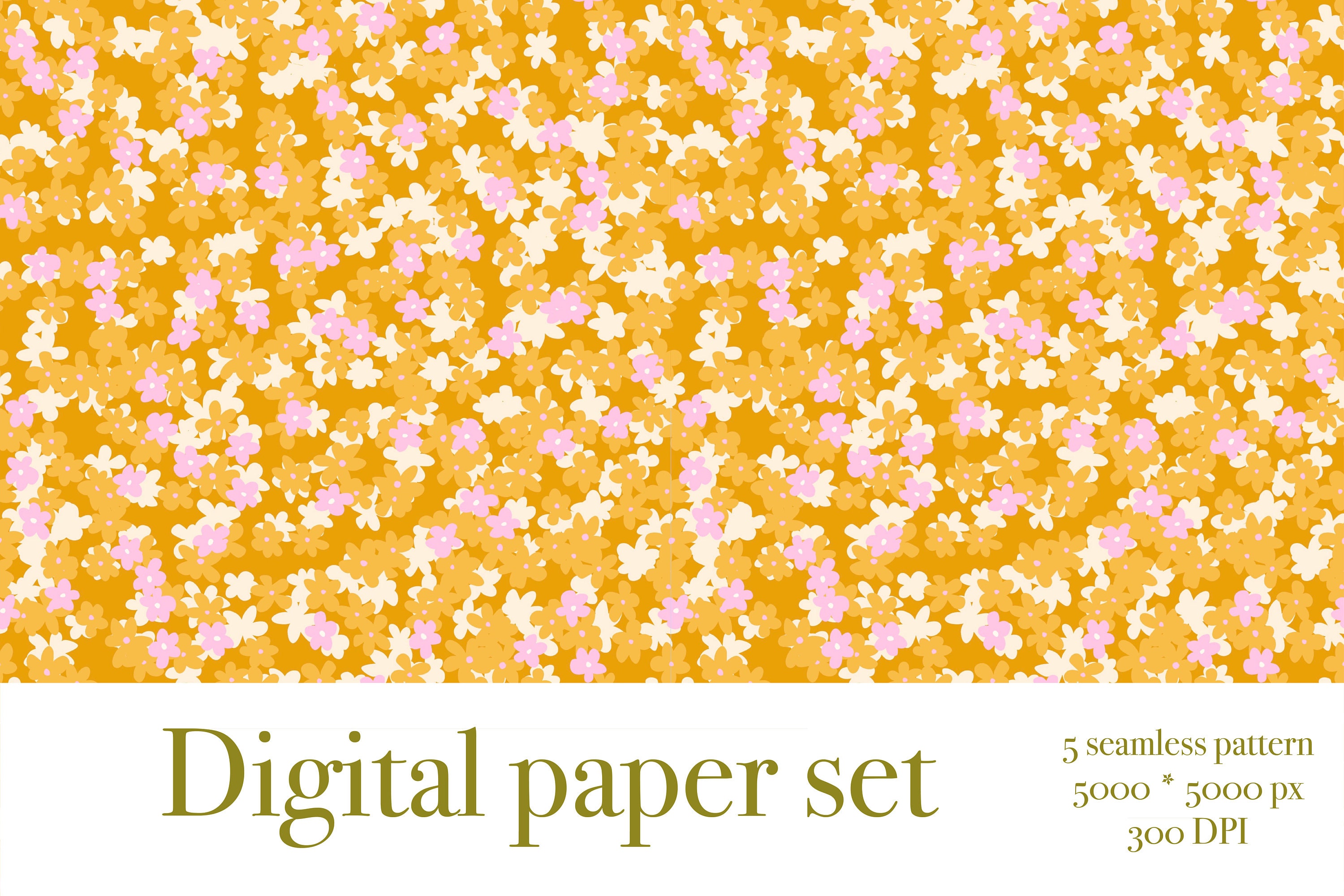 Tiny Flowers Digital Paper, Cute Patterns With Flowers, Seamless ...