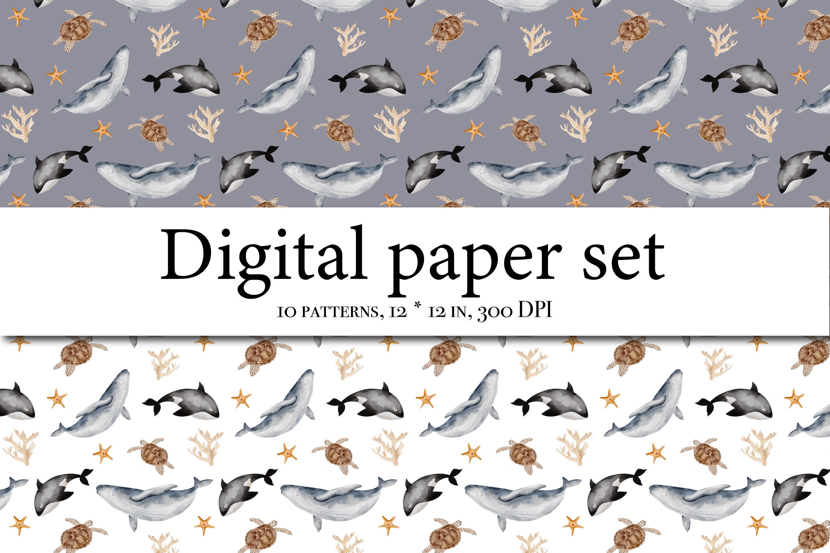 Sea Digital Paper-underwater Ocean - Boat Watercolors - Lighthouse ...