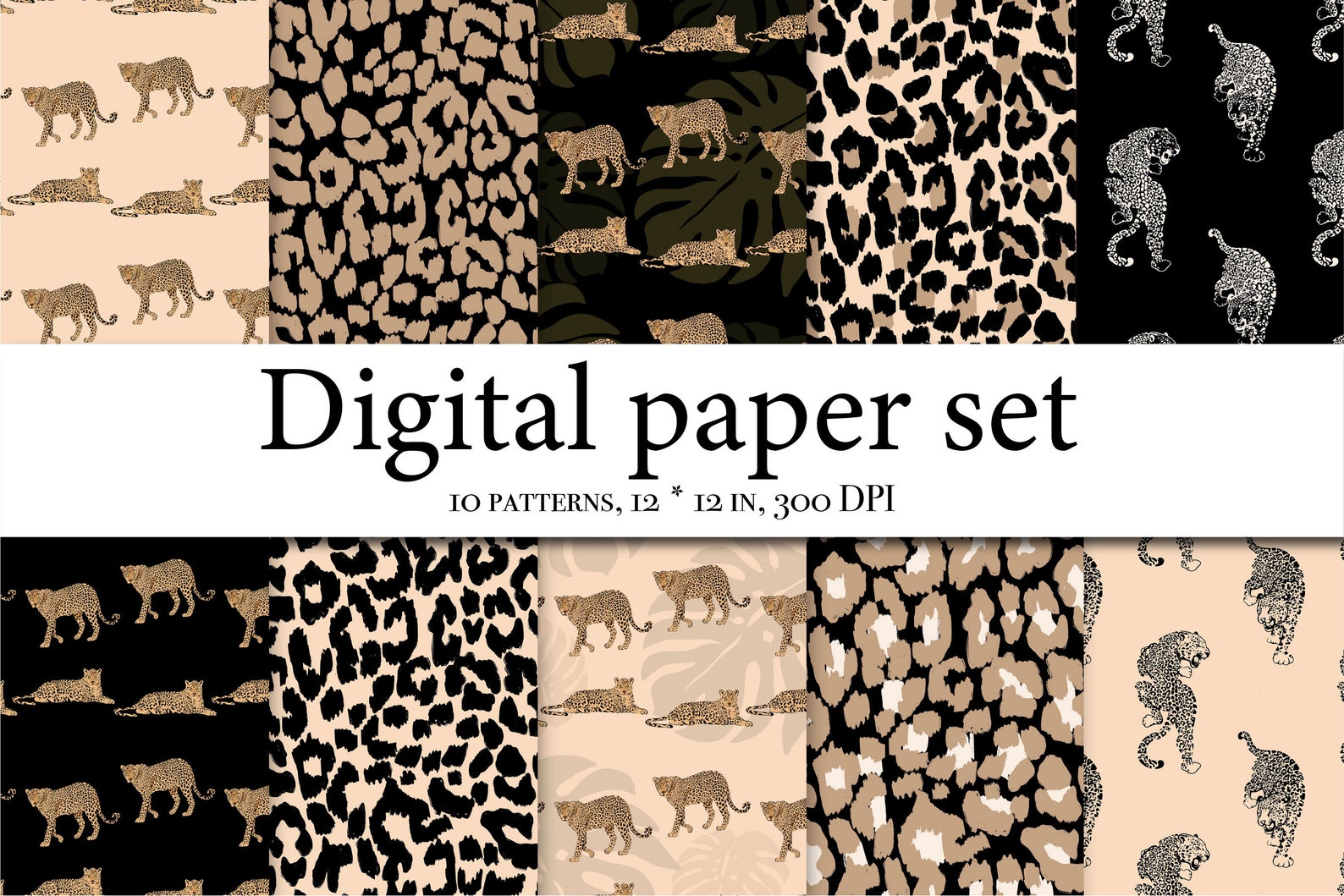 Leopard Digital Paper, Seamless Pattern With Leopard, Digital Paper ...